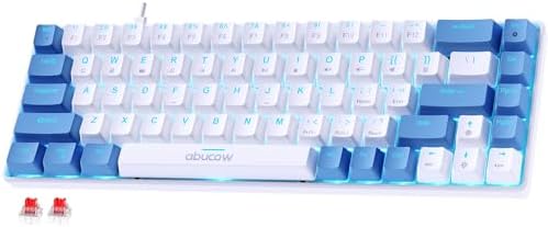 Amazon.com: abucow 68-Key Mechanical Keyboard with Blue Backlight 60% ...