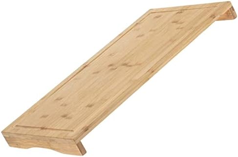Relaxdays Bamboo Chopping/Serving Board and Hob Protective Cover with ...