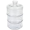 EH Excellent Houseware Stackable Glass Storage Jars 3 Tier Sweet Candy ...