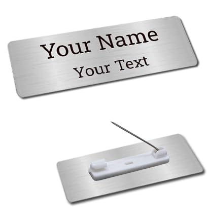 Addline Metal 2 Pics Custom Engraved Two Line Name Tag Badges ...