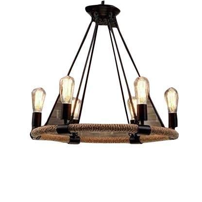 Buy ATHARV DECOR Hemp Rope Hanging Industrial Iron Round Pendulent ...