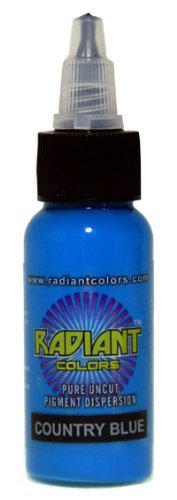 Amazon.com: Radiant Colors - Country Blue - Tattoo Ink 1oz Made in USA ...