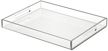 Amazon.com: MIKINEE 18×18 Inches Glossy White Acrylic Serving Tray with ...