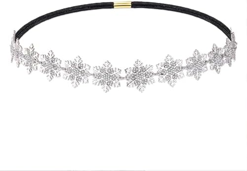 Amazon.com : HZEYN Christmas Headband Rhinestone Snowflake Stretch ...