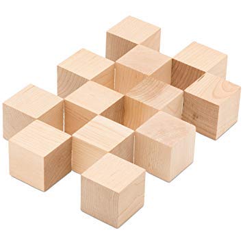 Bhaiji Enterprises Wooden Square Cubes -25 Pieces : Amazon.in: Home ...