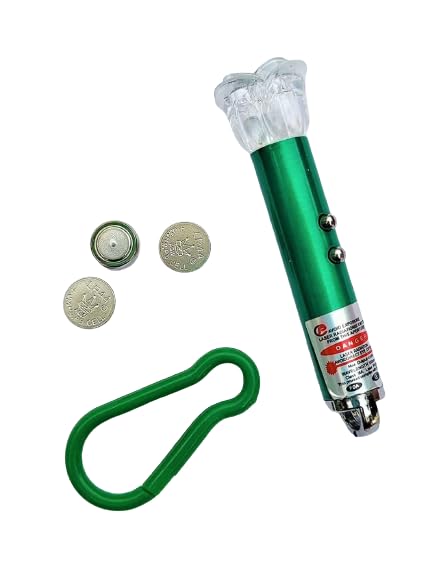 3 in 1 Laser Pointer Laser Torch with 3 Lithium Size Batteries (Green ...