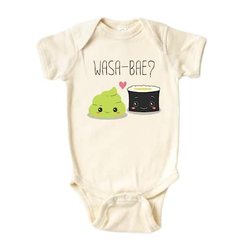 Amazon.com: MangoHouse Funny Baby Bodysuit Wasa-Bae Wasabi Baby Cotton ...