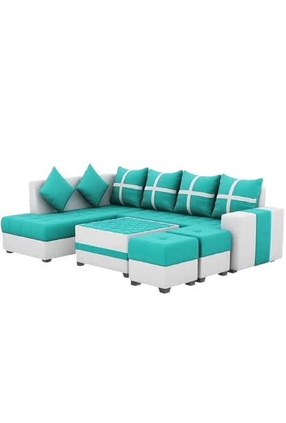 Sethi SONS L Shape 8 Seater Fabric Sofa Set for Living Room with Center ...