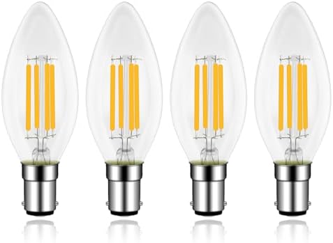 B15 LED Candle Bulb Dimmable, 4W Equivalent 40W Incandescent, Warm ...
