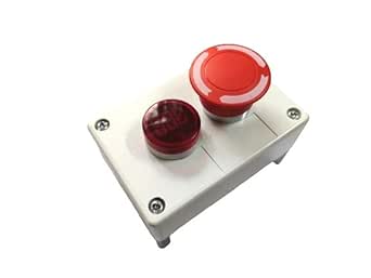 2 Way Control Box with Red Voltmeter and Emergency Push Button Metal ...
