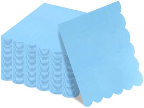 Amazon.com: 50 Pieces Light Blue Dinner Napkins 3-ply 5 x 5 Inches ...