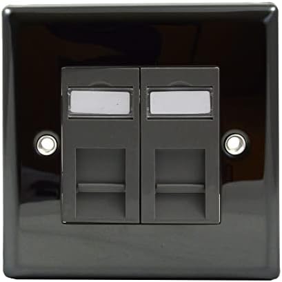 Varilight XIG2 Iridium Black Single Gang Electrical Faceplate with Two ...