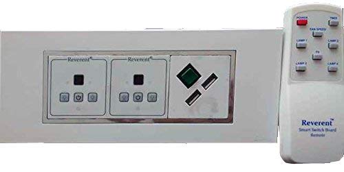 Reverent Remote Control/Operated Smart Switch Board with 4 Lights and 2 ...