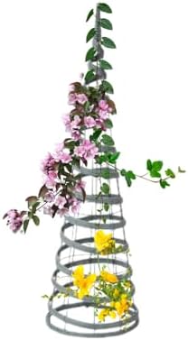 Garden Mile 1.2m Large Garden Metal Faux Rattan Obelisk Cone Pyramid ...