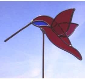 Amazon.com : Red Hummingbird Garden Stake - Stained Glass : Patio, Lawn ...