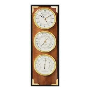 WM WIDDOP CLOCK, BAROMETER & HYGROMETER ON WOODEN PLAQUE - w9564 ...