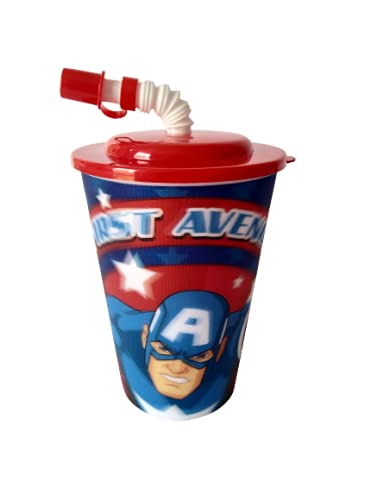 Galaxy 3D Look Cartoon Character Glass Sipper with Lid and Straw for ...