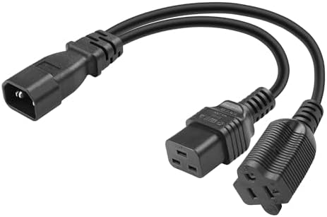 Amazon.com: CERRXIAN C14 to C19+NEMA 5-15R/5-20R Y Splitter Power Plug ...