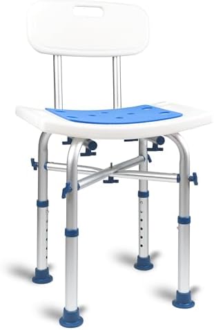 Shower Chair with Backrest (500lbs/226kg) - Height Adjustable Shower ...