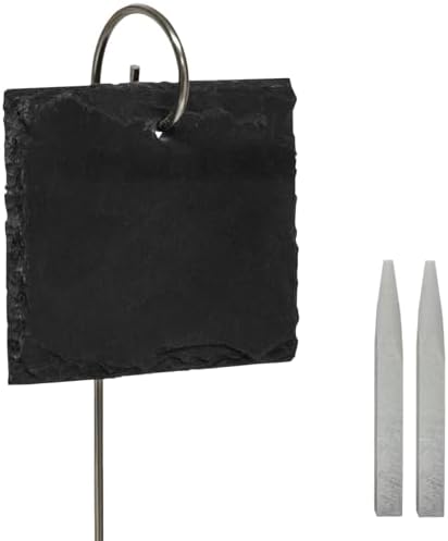 Woodside Slate Plant & Flower Labels with Metal Rod Stands + Chalk ...