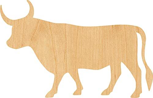 Amazon.com: Laser Cut Bull Wood Blank, DIY Craft Shape, Unfinished ...