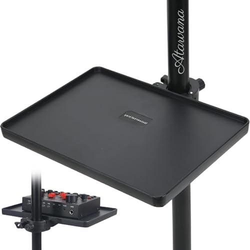 Amazon.com: Universal Microphone Stand Tray, Adjustable Mic Stand Clamp ...