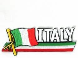 Amazon.com: Italy Sidekick Word Country Flag Iron on Patch Crest Badge ... Italia .. 1.5 X 4.5 ...