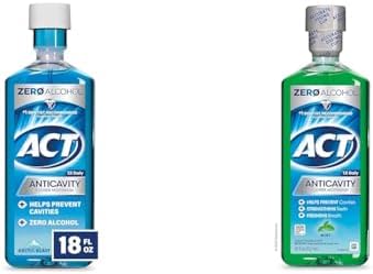 Amazon.com: ACT Anticavity Zero Alcohol Fluoride Mouthwash 18 fl. oz. Arctic Blast & Mint ...