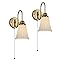 2 Pack Modern Ceramic Gold Hardwired Wall Sconce Wall Lighting with ...
