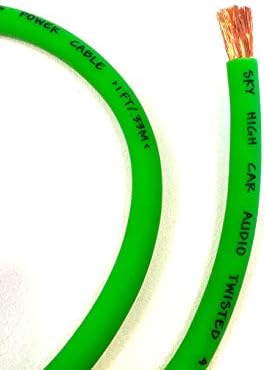 Amazon.com: OFC 4 Gauge AWG Green Power Ground Wire Sky High Car Audio ...