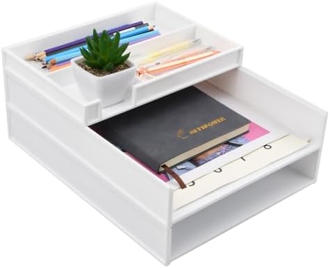 Wisebom 3-Tier Letter Tray Organiser Stackable, Plastic A4 Paper Trays ...