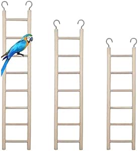 Amazon.com : MANON ROSA Bird Toys Cage Accessories Hanging Wooden ...