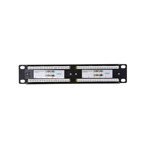 Floridivy GL-4013 12-Port Twisted Pair Patch Panel 10 Inch Cat6 Network ...
