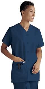 Amazon.com: Button Down Scrub Top Caribbean Blue: Clothing, Shoes & Jewelry