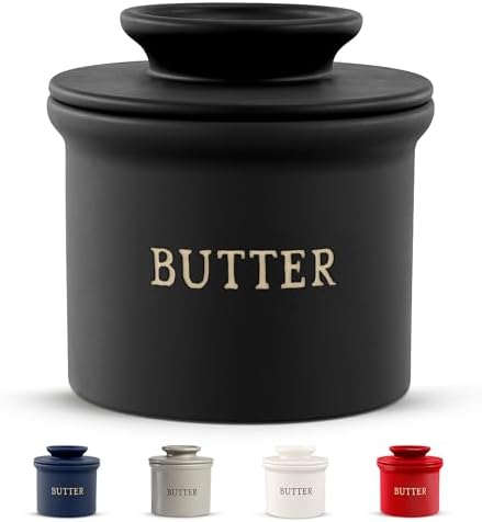 Amazon.com | Ceramic Butter Dish Crock Big Capacity French Glass with ...