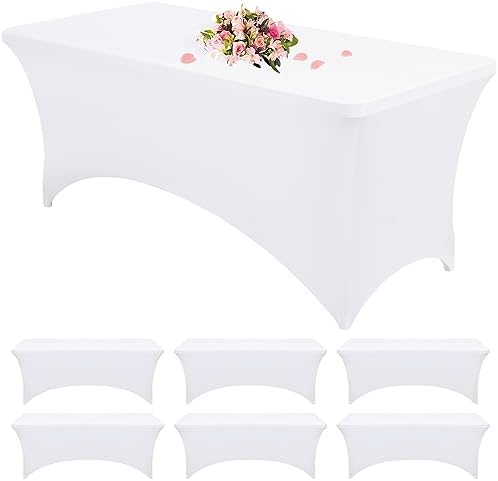 Amazon.com: noveltymeme Glow 6FT Fitted Tablecloth White Table Cover ...