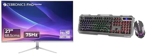 ZEBRONICS A27FHD LED Monitor, 27 inch (68.58cm), 250 nits, 75hz, Slim ...