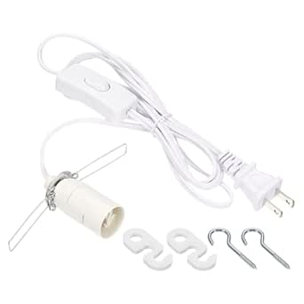 YI LIGHTING -12ft Hanging Light Socket Extension Cord with E12 ...