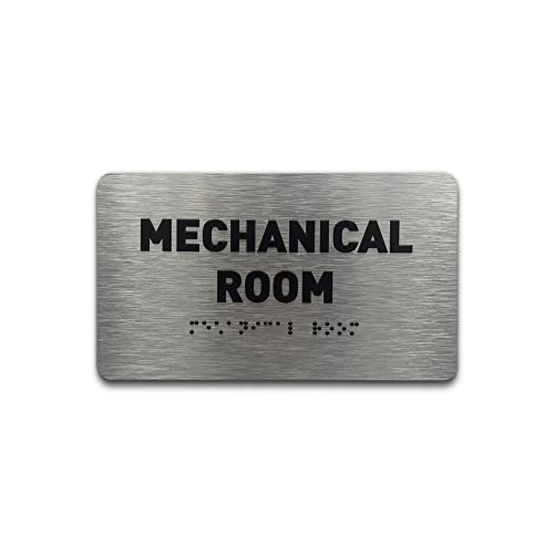 Mechanical Room Sign by GDS - ADA Compliant, Raised Icons, & Grade 2 ...