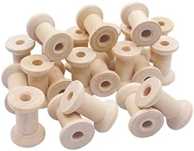 Amazon.com: WOPPLXY 20 Pcs Wooden Thread Spools for Crafts, 1.2 x 2.7 ...