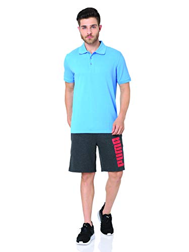 Puma Men's Plain Regular Fit Polo (4055263935527_Azure Blue_XL ...