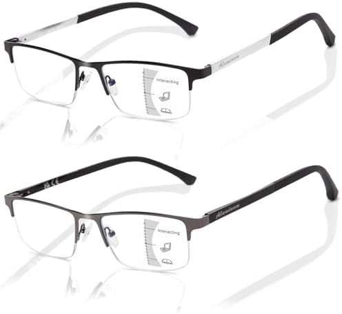 Amazon.com: ZERPEET 2 Pack Men's Progressive Multifocal Reading Glasses ...