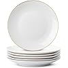 Amazon.com | BTaT- White Dessert Plates with Gold Rim, Set of 6, 8 ...