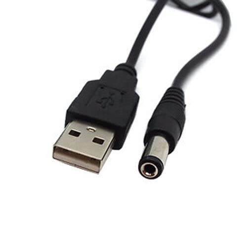 LondonExpress 5V 1A/2A USB A to 5.5mm Barrel Jack Plug Male DC Power ...