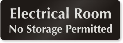 SmartSign Electrical Room - No Storage Permitted Door Sign | 3" x 9 ...