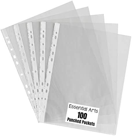 A4 Clear Punched Pockets Pack of 100 for Ring Binders and Lever Arch ...