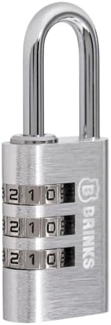 Brinks 28mm Aluminum Resettable 3-Dial Combination Padlock for Indoor ...