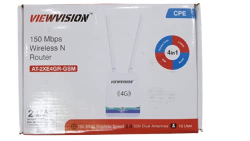 VIEWVISION AT-2XE4GR-GSM 150Mbps 4G N Router | 5 Dbi Duel Antennas ...