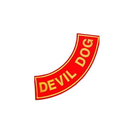 Amazon.com: DEVIL DOG Patch Bottom Rocker (Red and Gold) Embrordary ...