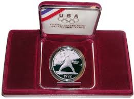 1992 S Olympic Baseball Comes with US Mint Packaging Dollar Coin Proof ...